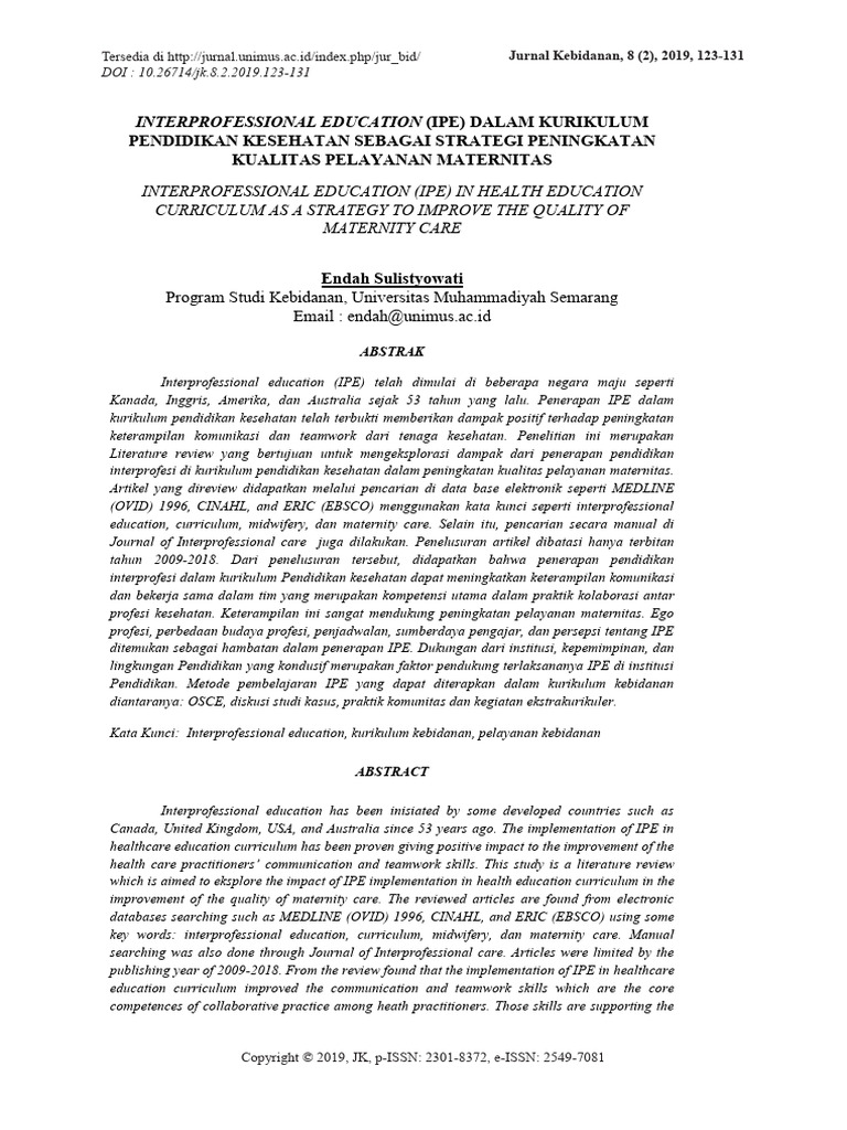 Interprofessional Education Ipe Dalam Ku | PDF