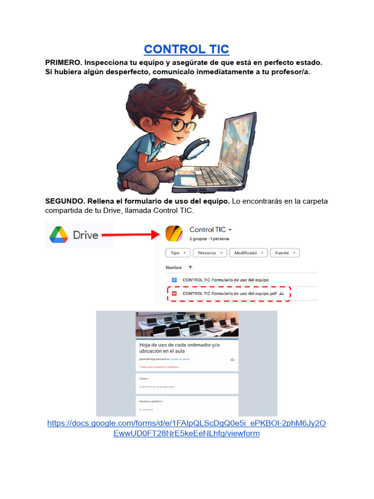 CONTROL TIC Formulario de Uso Del Equipo | PDF