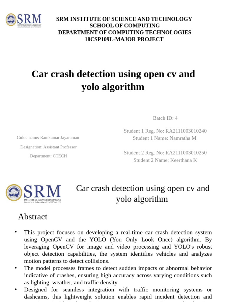Real-Time Car Crash Detection with YOLO | PDF | Traffic Collision ...