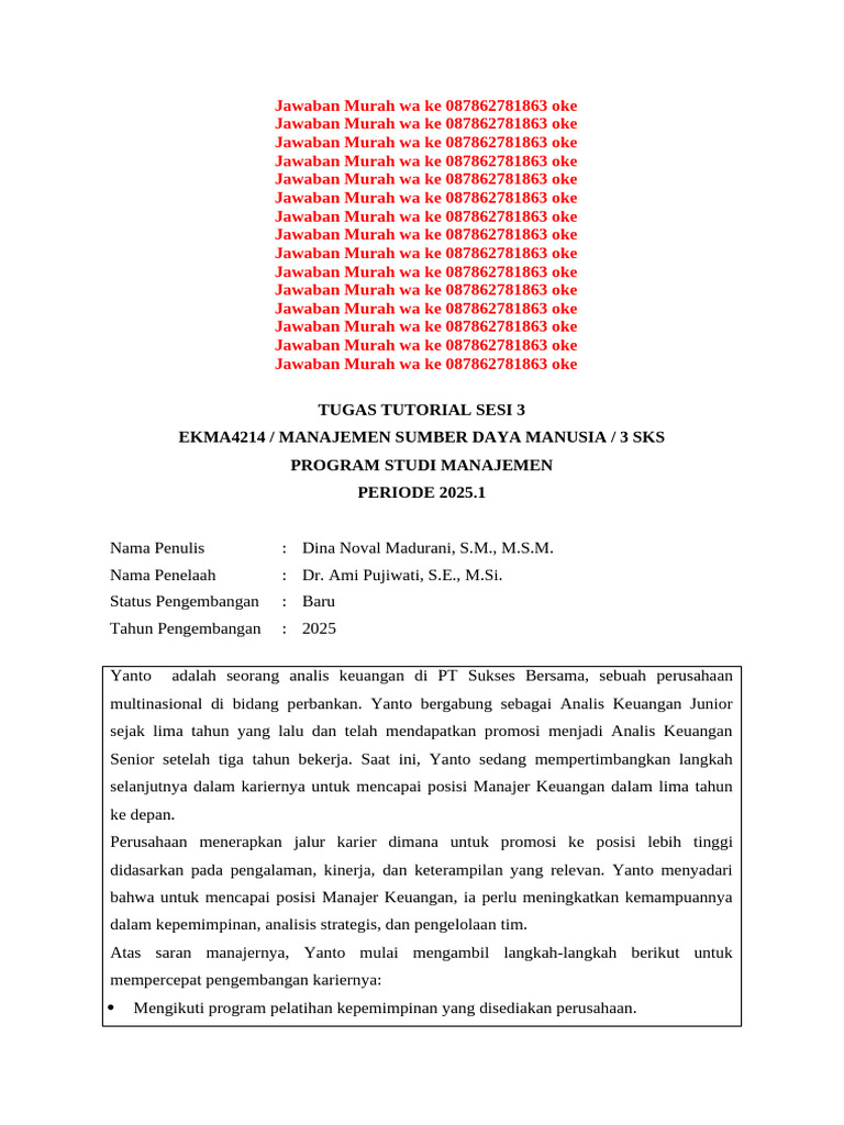 Tugas 3 - MSDM (Ekma4214) | PDF