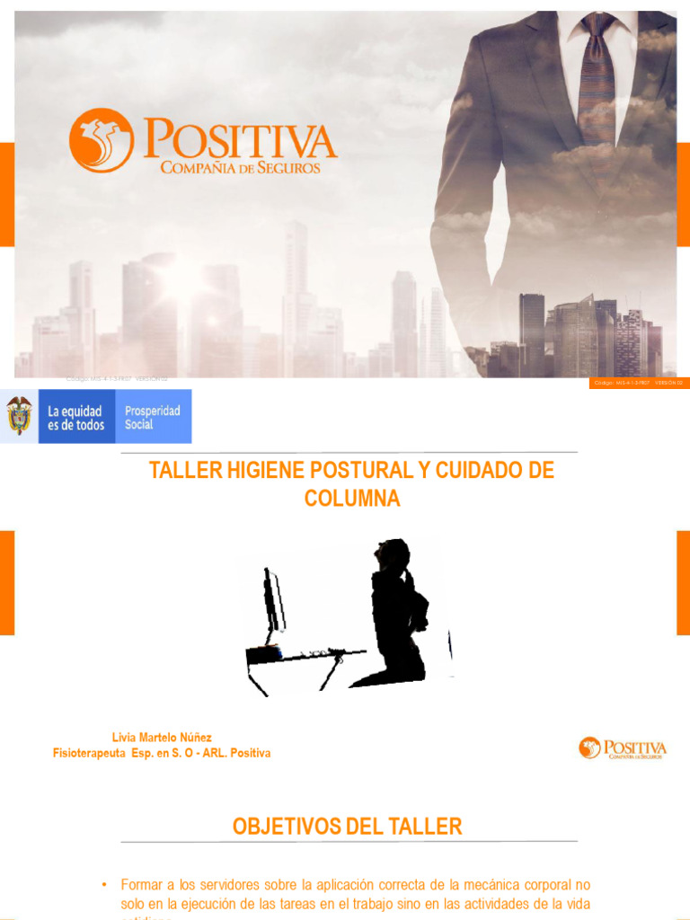 Taller de Higiene Postural y Columna | PDF | La columna vertebral ...