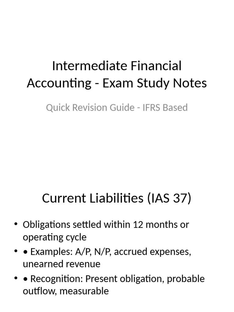 Intermediate Financial Accounting Study Notes | PDF