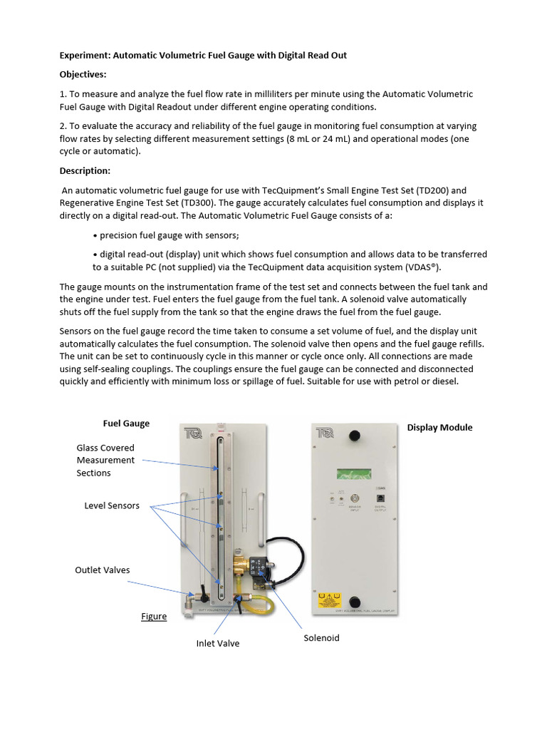 Experiment-Automatic Volumeteic Fuel Gauge With Digital Read Out | PDF ...