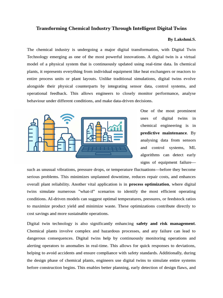 Intelligent Digital Twins - Article - Lakshmi | PDF | Simulation | Artificial Intelligence
