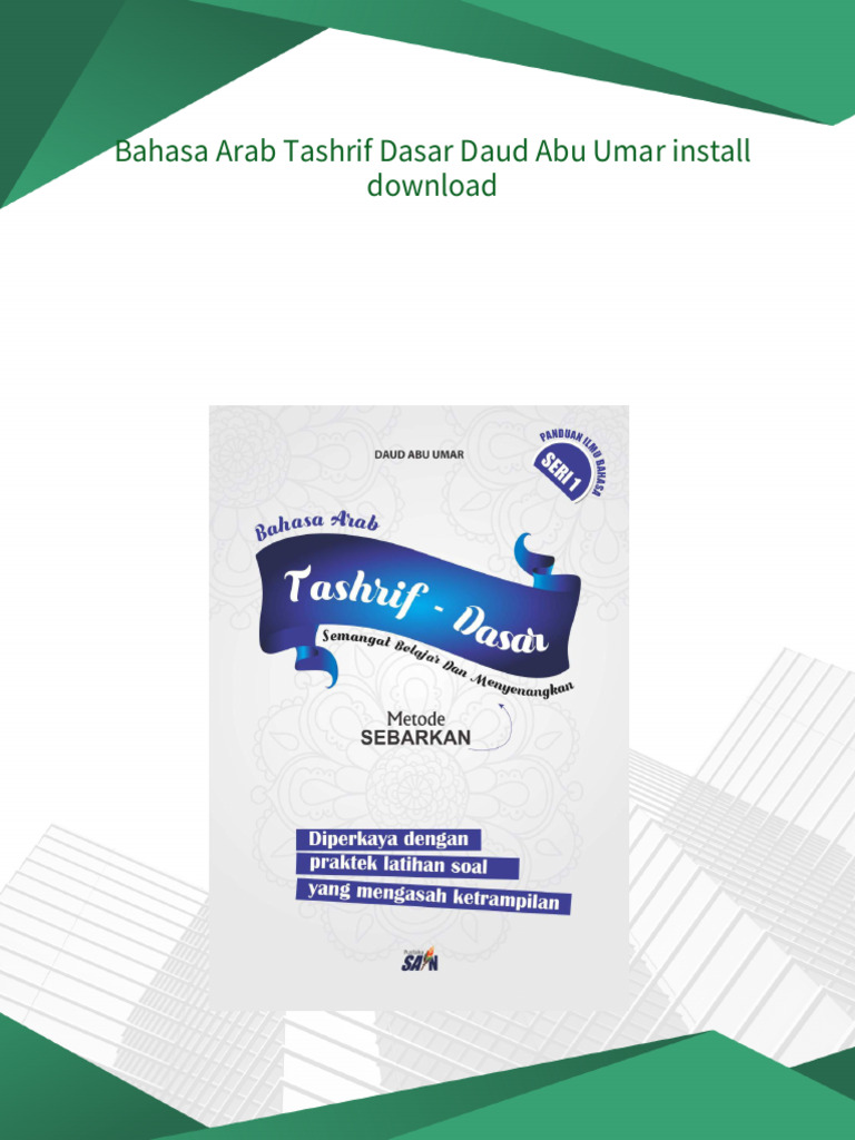 Bahasa Arab Tashrif Dasar Daud Abu Umar Download | PDF