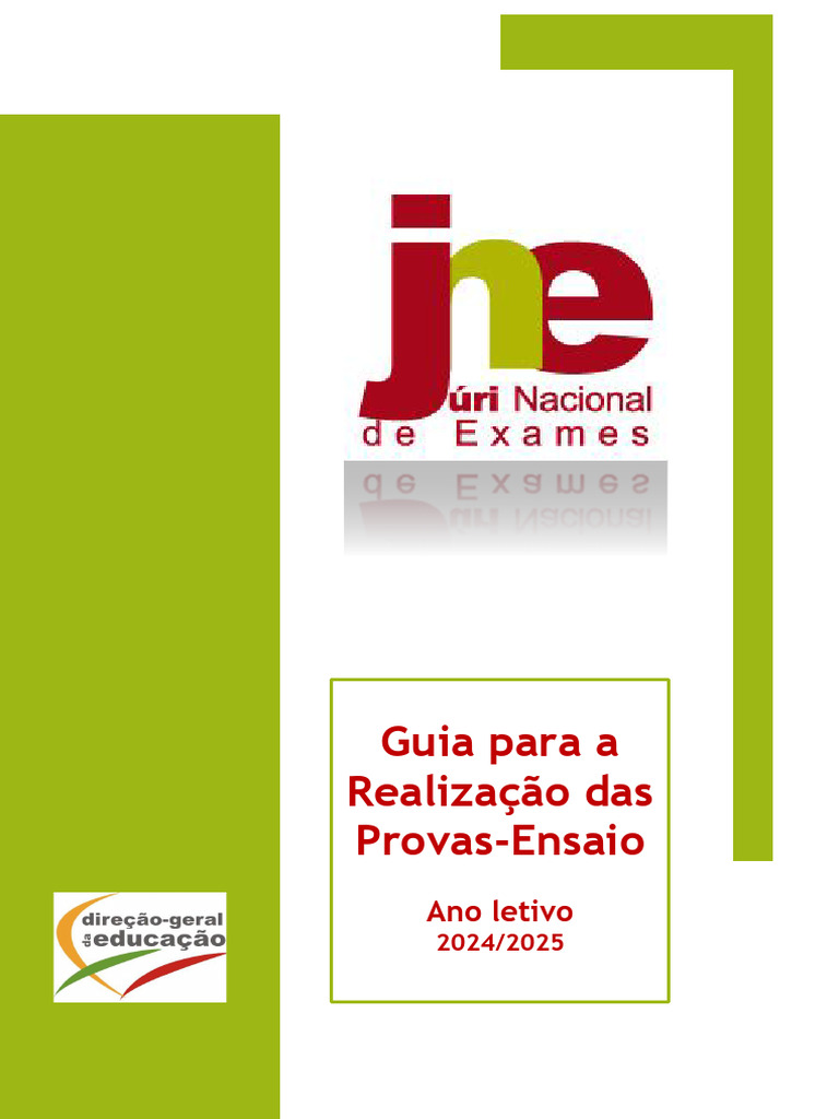 Guia Das Provas-Ensaio 2025 | PDF | Escolas | Portugal