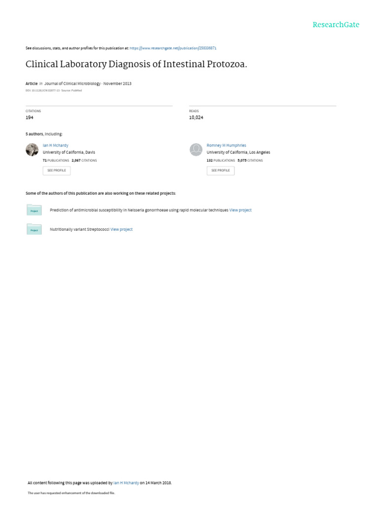 Clinical Laboratory Diagnosis_of_Intestinal_Protoz | PDF | Staining ...