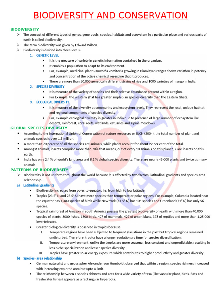 Biodiversity and Conservation | PDF | Biodiversity | Conservation Biology
