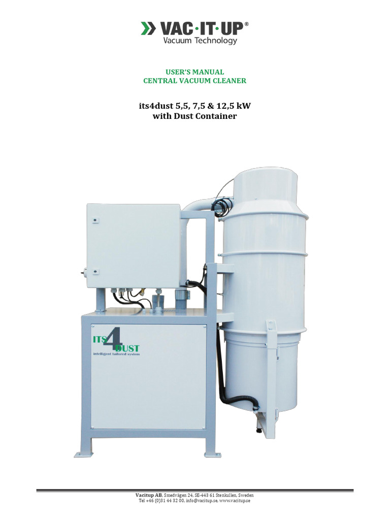 Central Vacuum Cleaner User Manual | PDF | Vacuum Cleaner | Pump