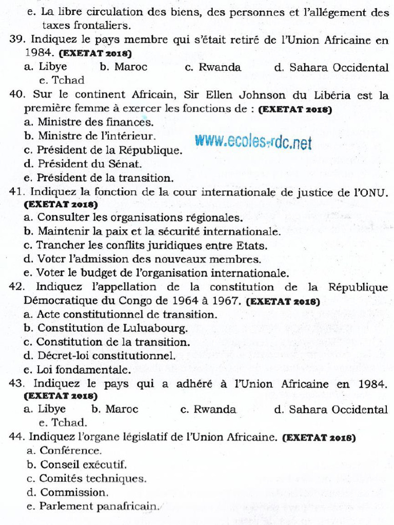 Exetat Civisme P7 | PDF