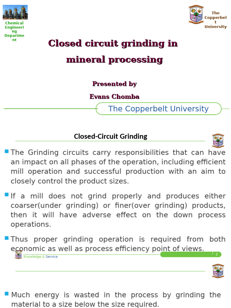 MT 520 Mineral Processing - Closed Circuit Grinding | PDF | Mill ...