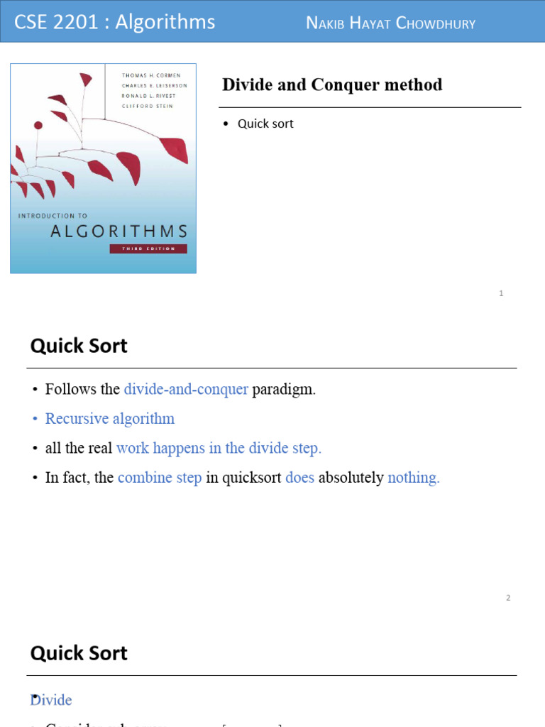 Quick Sort Algorithm Explained | PDF