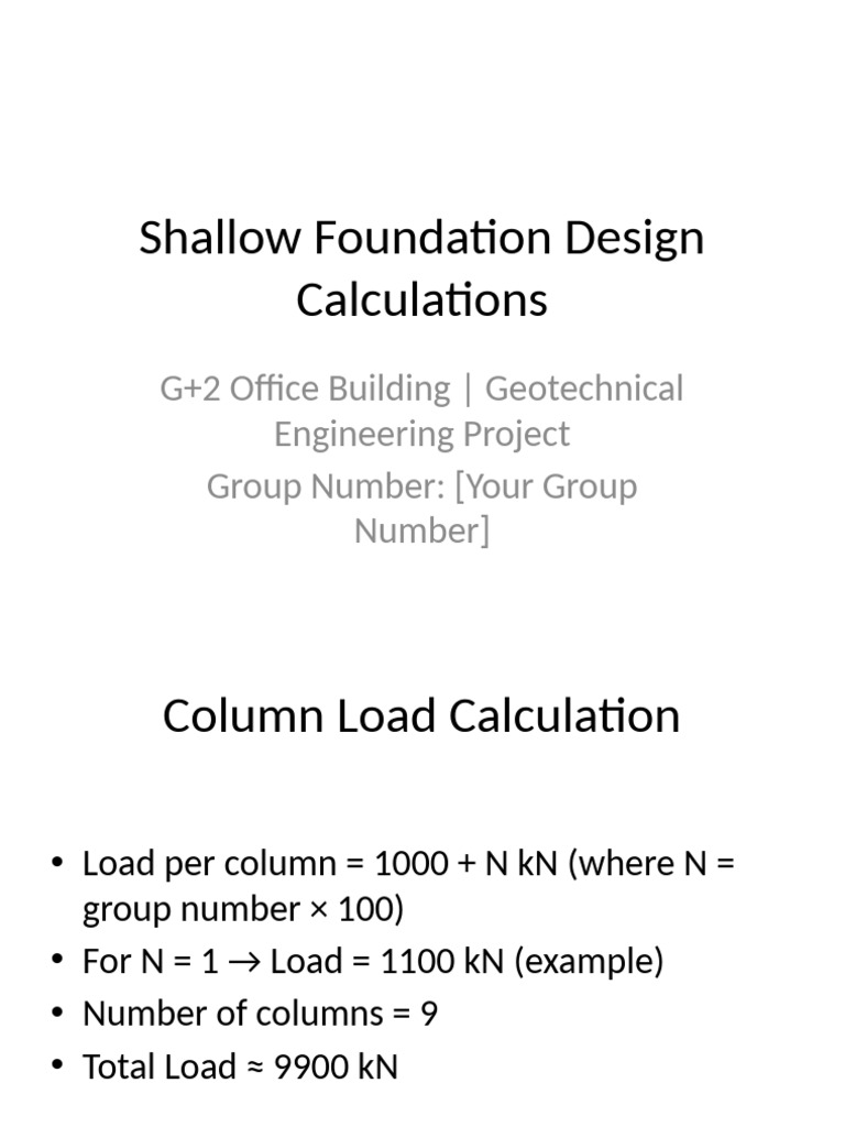 Foundation Calculations | PDF
