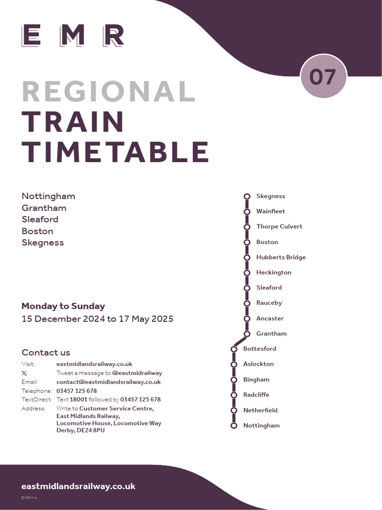 Nottingham to Skegness Train Timetable | PDF | Baggage | Rail Transport