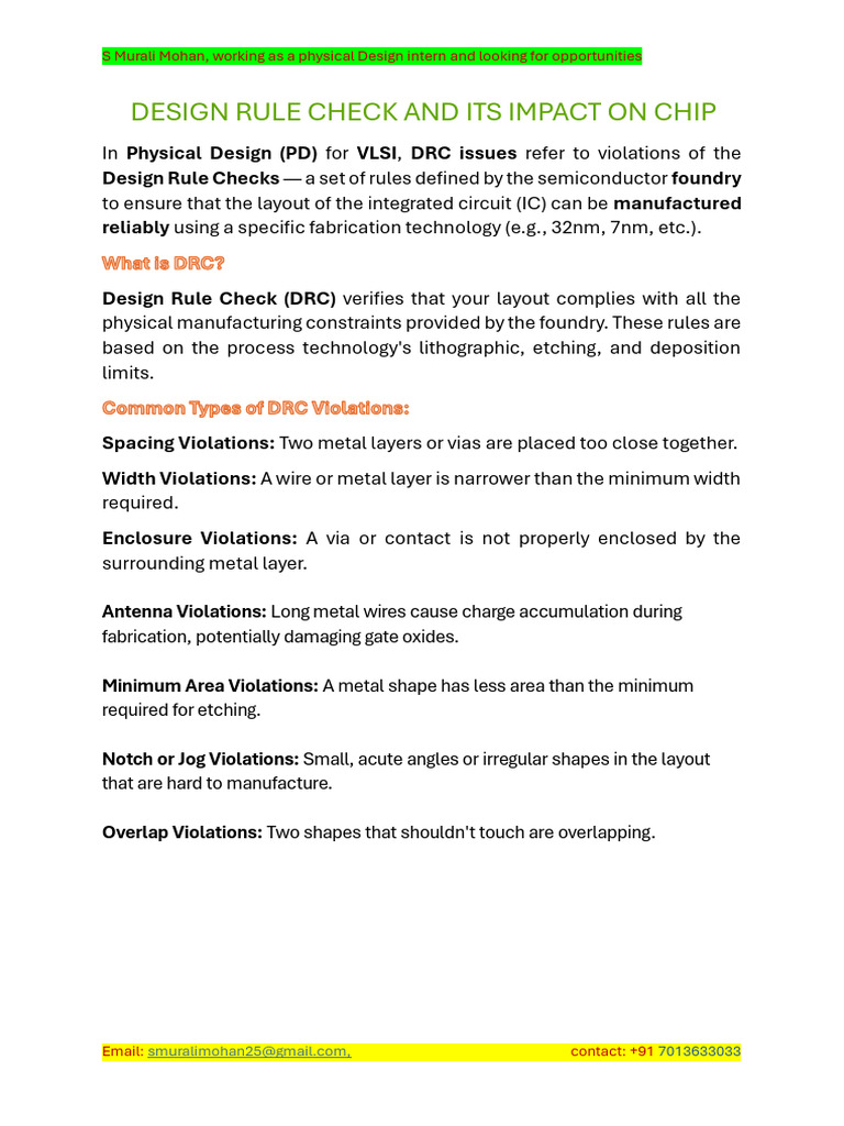 DRC Violations and Their Impact in VLSI | PDF | Semiconductor Device ...