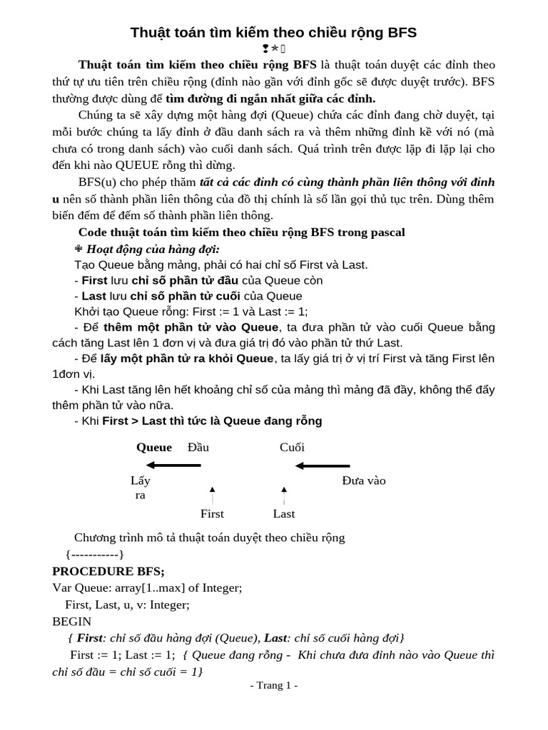 Ly Thuyet - Bai Tap BFS | PDF