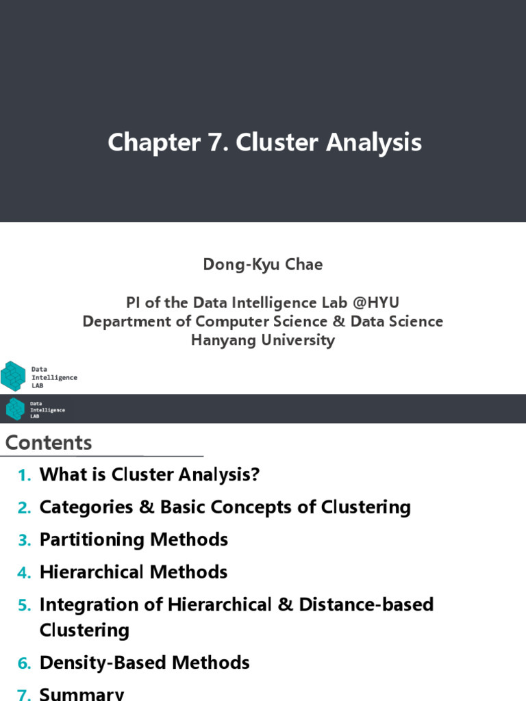 11-1 Clustering Part 1 PDF | PDF | Cluster Analysis | Algorithms