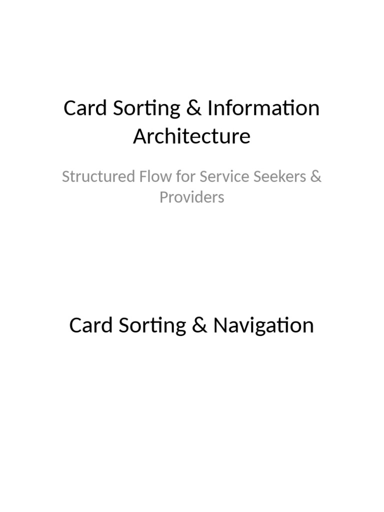Card Sorting Info Architecture | PDF