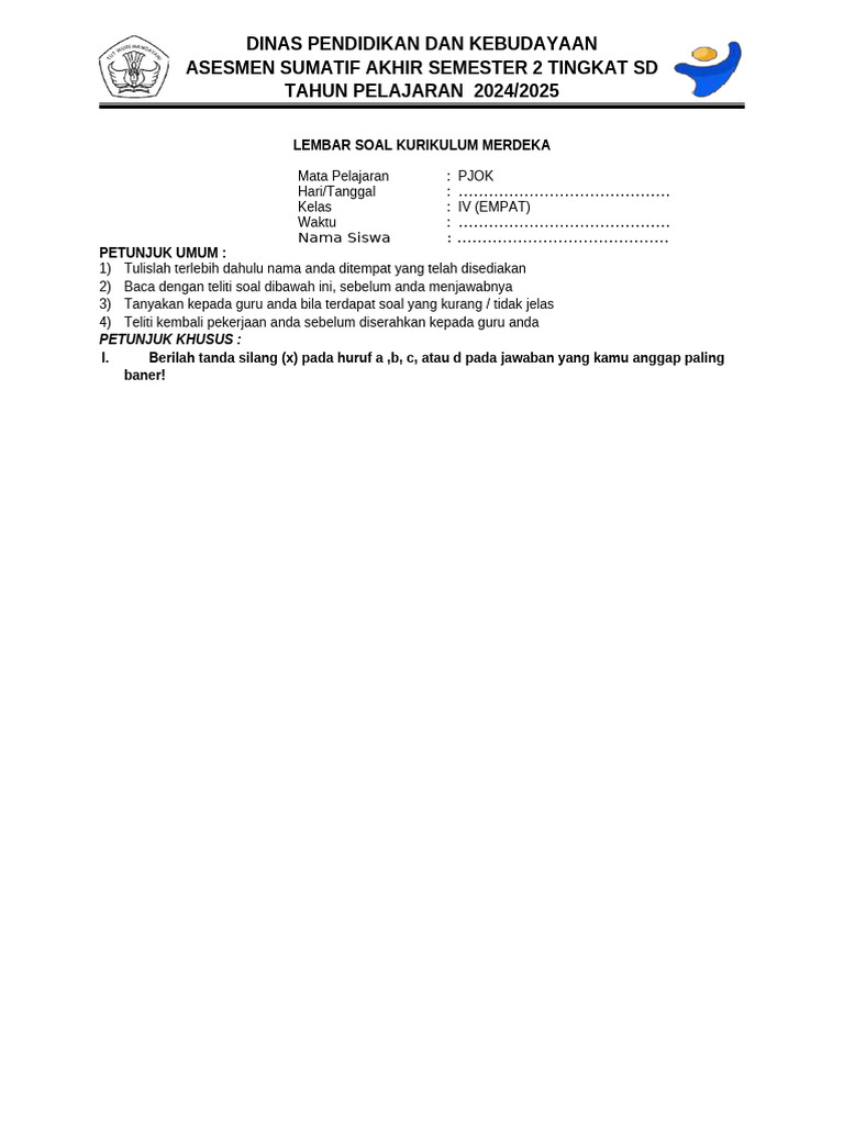 SAS 2 Kelas IV - PJOK | PDF