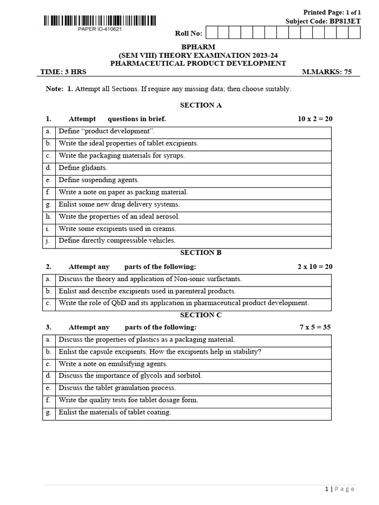 Pharmaceutical Product Development Notes | PDF | Tablet (Pharmacy ...