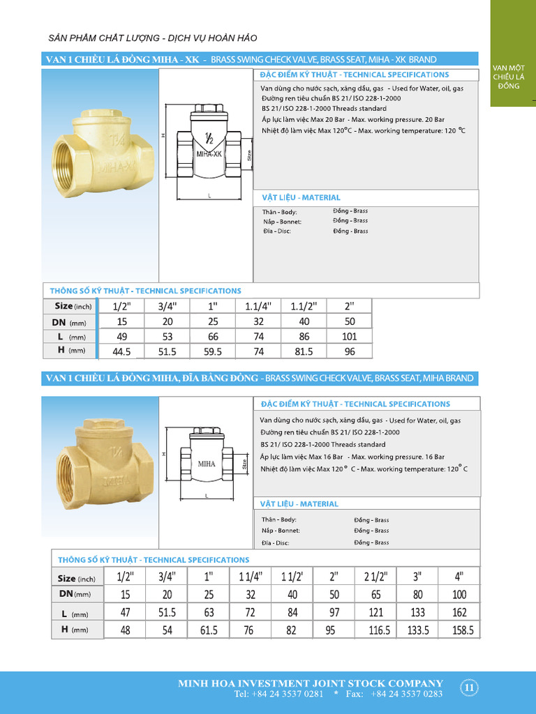 Brass Check Valves List | PDF