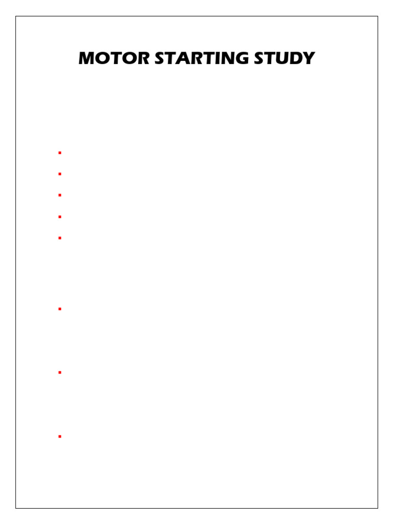 Motor Starting Study | PDF | Electric Motor | Electric Power Transmission