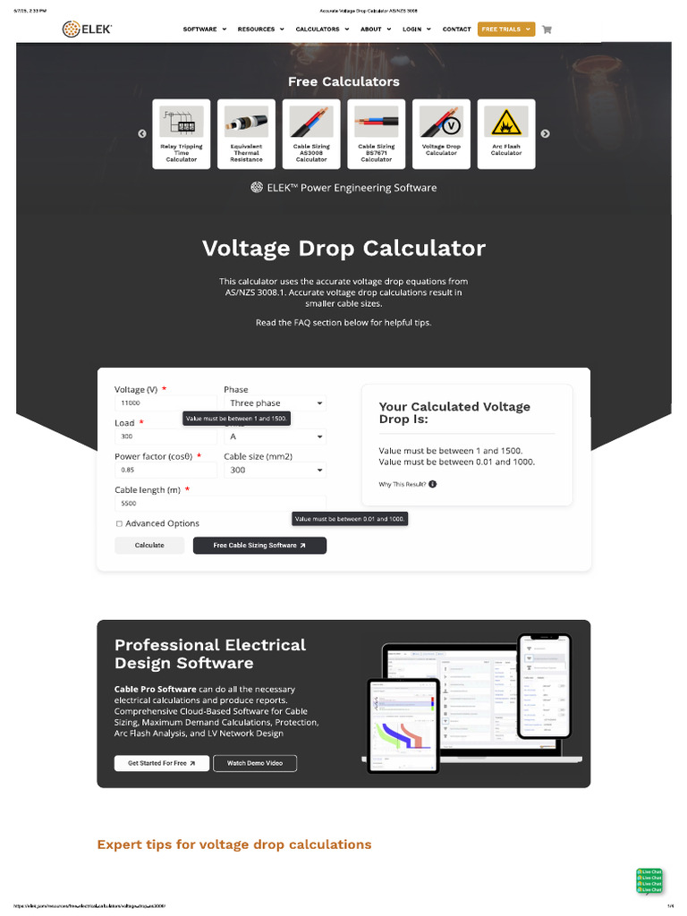 VD of Cable Calculation | PDF