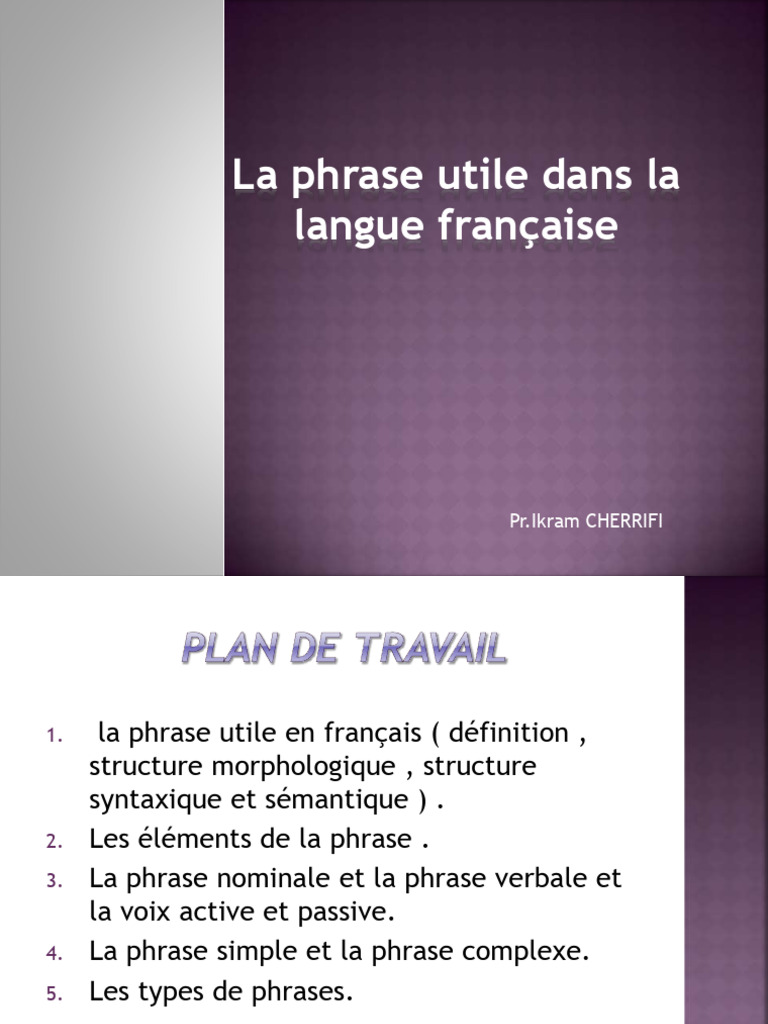 Structure de la phrase en français | PDF | Clause | Phrase
