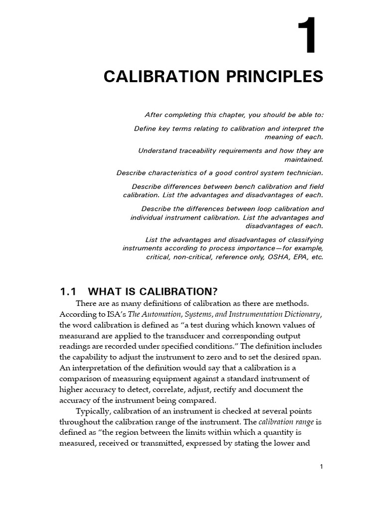 Calibration Principles Chapter1 | PDF | Calibration | Instrumentation