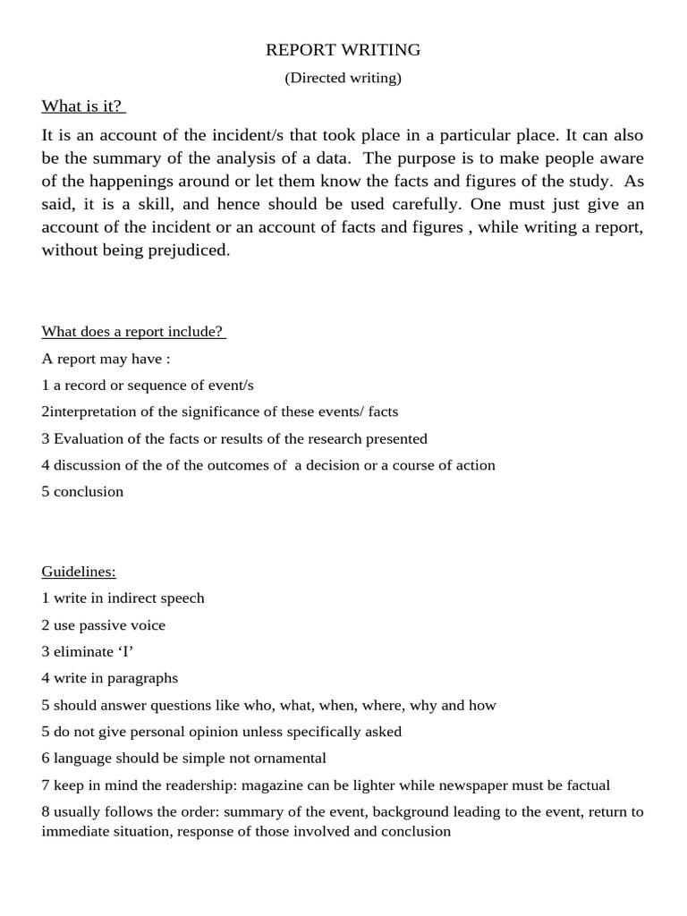 Guide to Report Writing Techniques | PDF