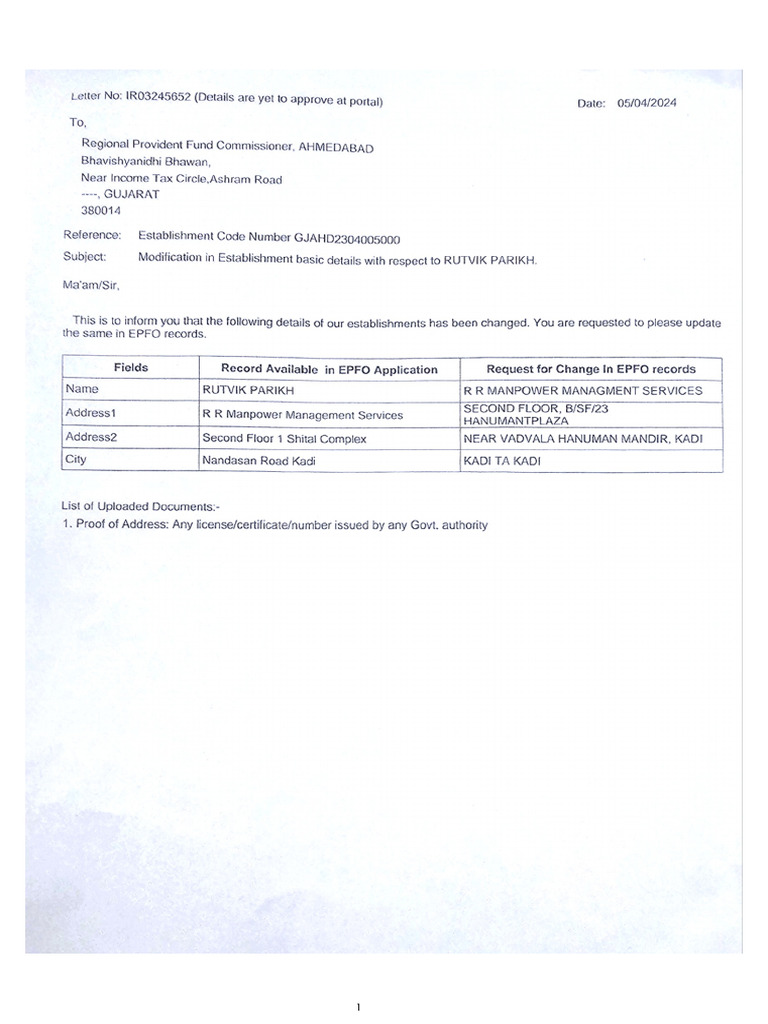 PF Name Change | PDF