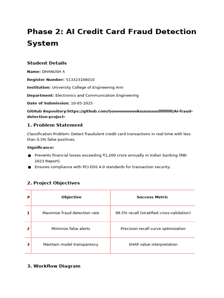 Phase 2-AI Credit Card Fraud Detection System-1-2 | PDF | Data Analysis ...
