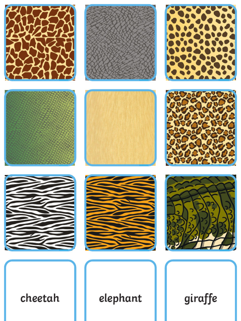 Safari Animal Pattern Matching Cards - Ver - 2 | PDF