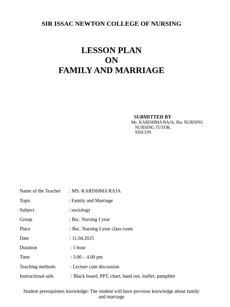 Lesson Plan Sociology | PDF