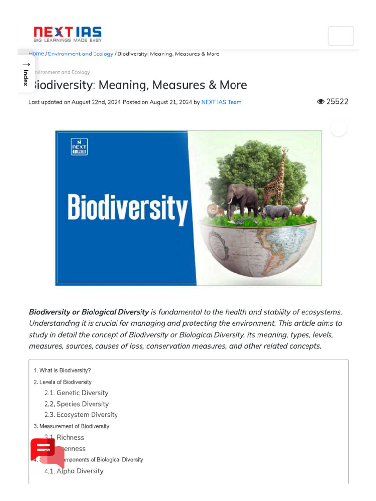 Biodiversity 1 | PDF