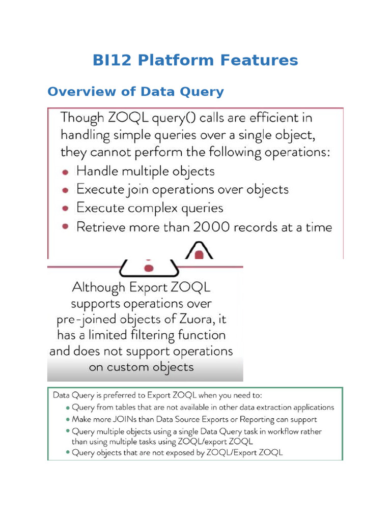 BI12 Platform Features | PDF