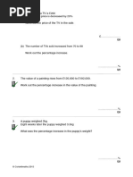 Percentage Change Exam Questions | PDF | Percentage