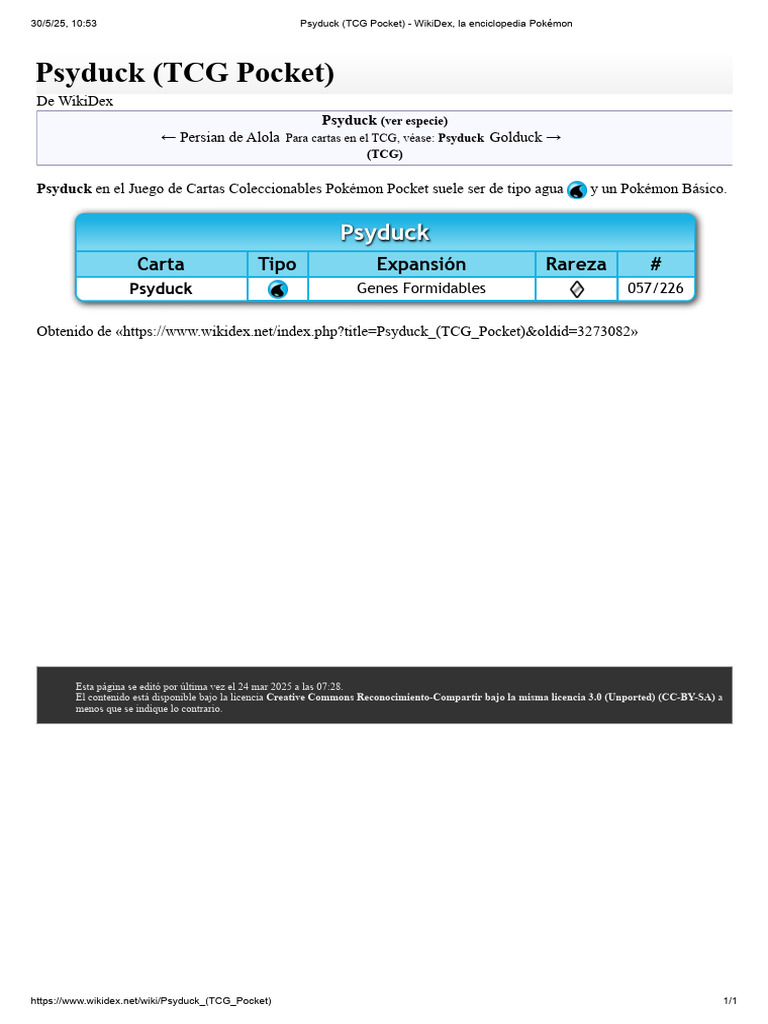 Psyduck (TCG Pocket) - WikiDex, La Enciclopedia Pokémon | PDF