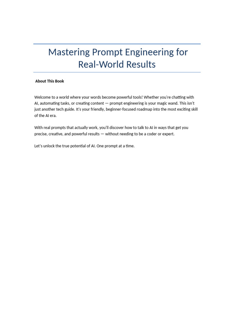 Mastering Prompt Engineering Basics | PDF | Artificial Intelligence ...