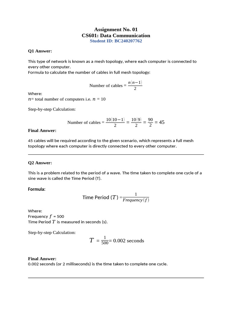 Spring 2025 - CS601 - 1 - BC240207762 | PDF