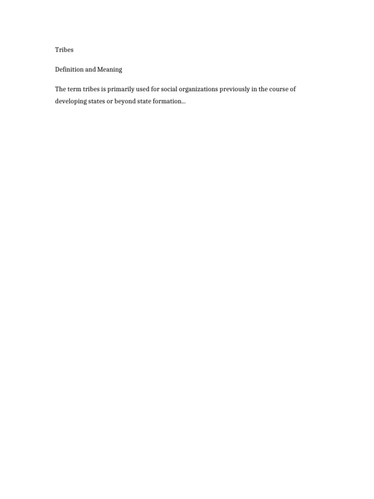 Tribes Project | PDF