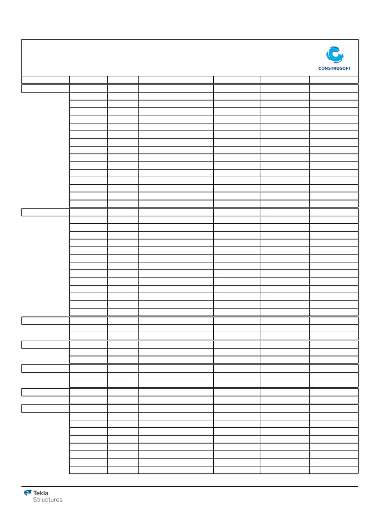 Tekla Structures Element Part List | PDF