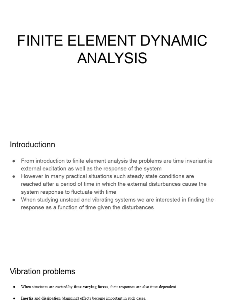 Finite Element Dynamic Analysis | PDF | Mechanics | Continuum Mechanics