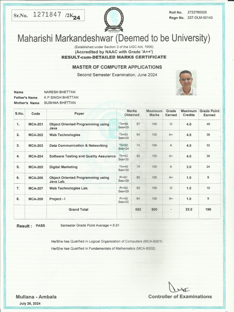 MCA 2nd Sem | PDF