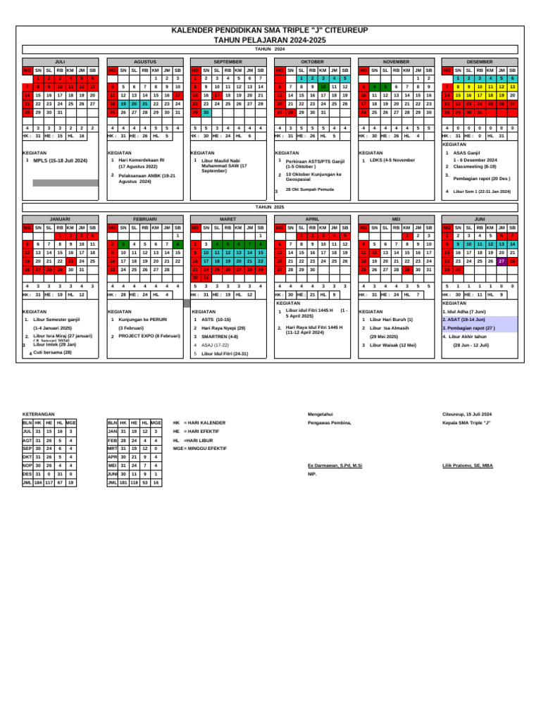 Kalender Pendidikan 2425 | PDF