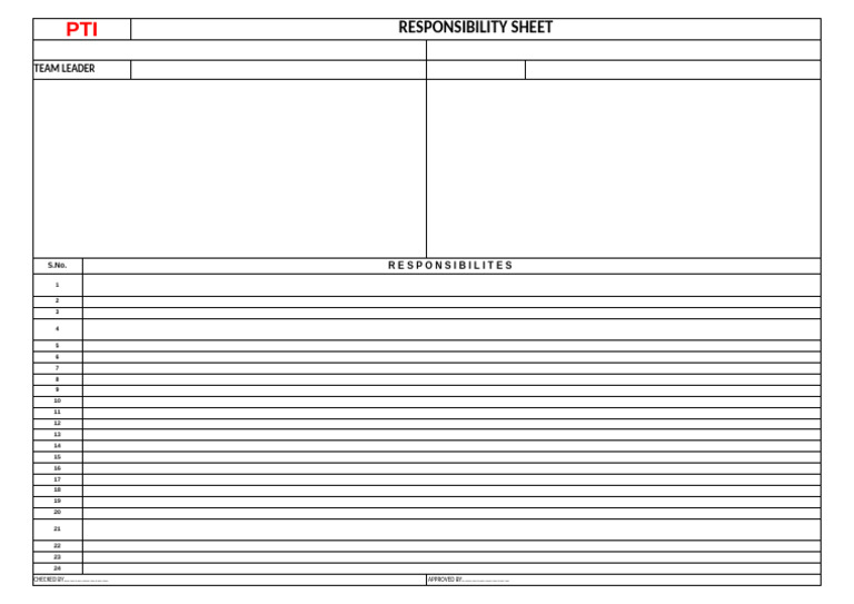 015 Responsibility Sheet | PDF