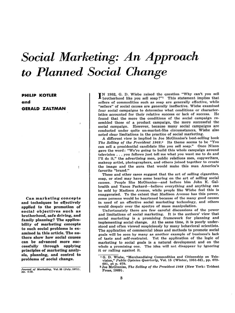 Approach To Planned Social Change | PDF