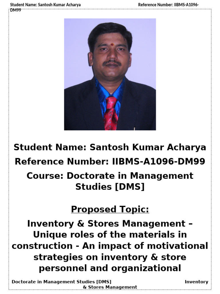 Abstract of Project Topic - Inventory & Stores Management | PDF ...