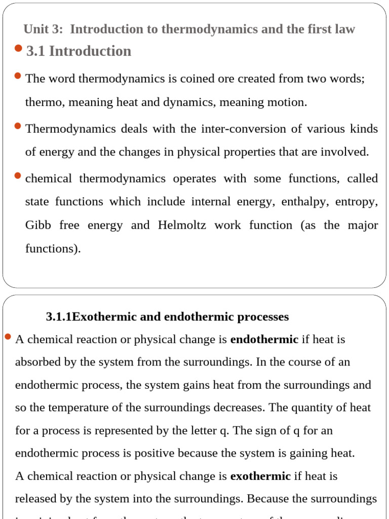 Unit 3 - Introduction To Thermodynamics | PDF | Heat | Thermodynamic ...