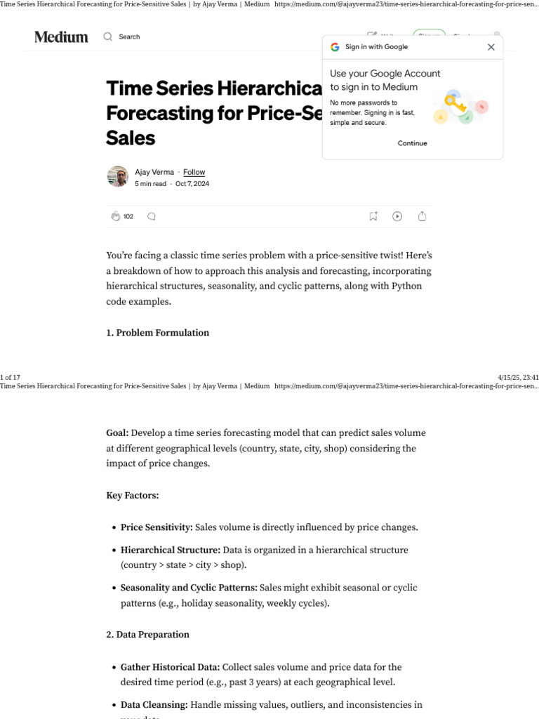 Time Series Hierarchical Forecasting for Price-Sensitive Sales _ by ...